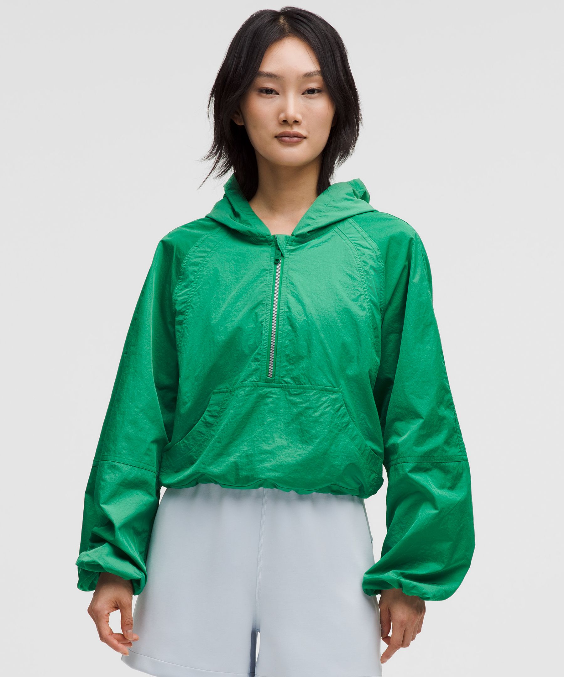Lululemon Scuba Cropped Anorak In Raceway Green - 50% Off
